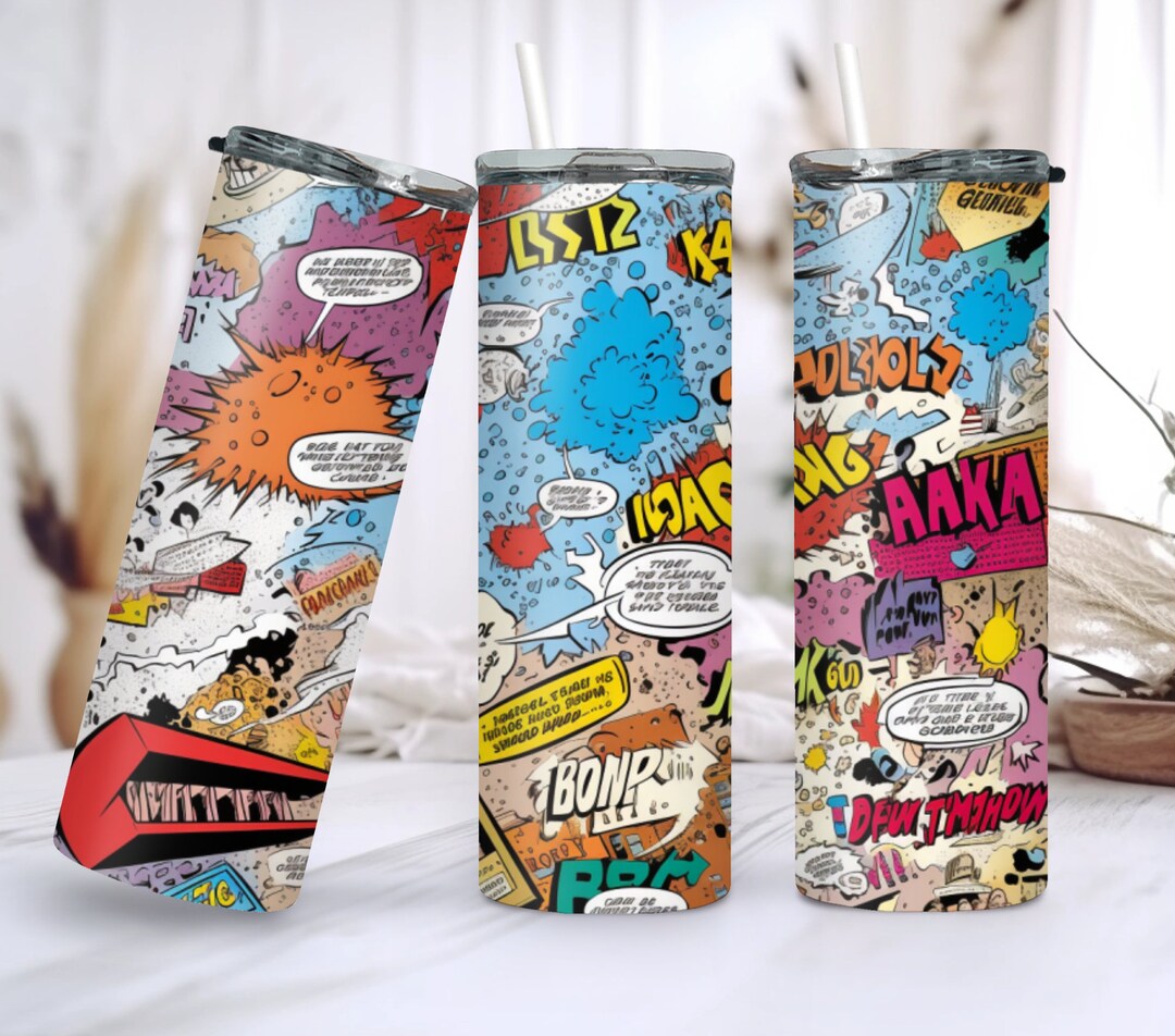 Comic Book-style Design Comic Strip Print 20 Oz Skinny - Etsy