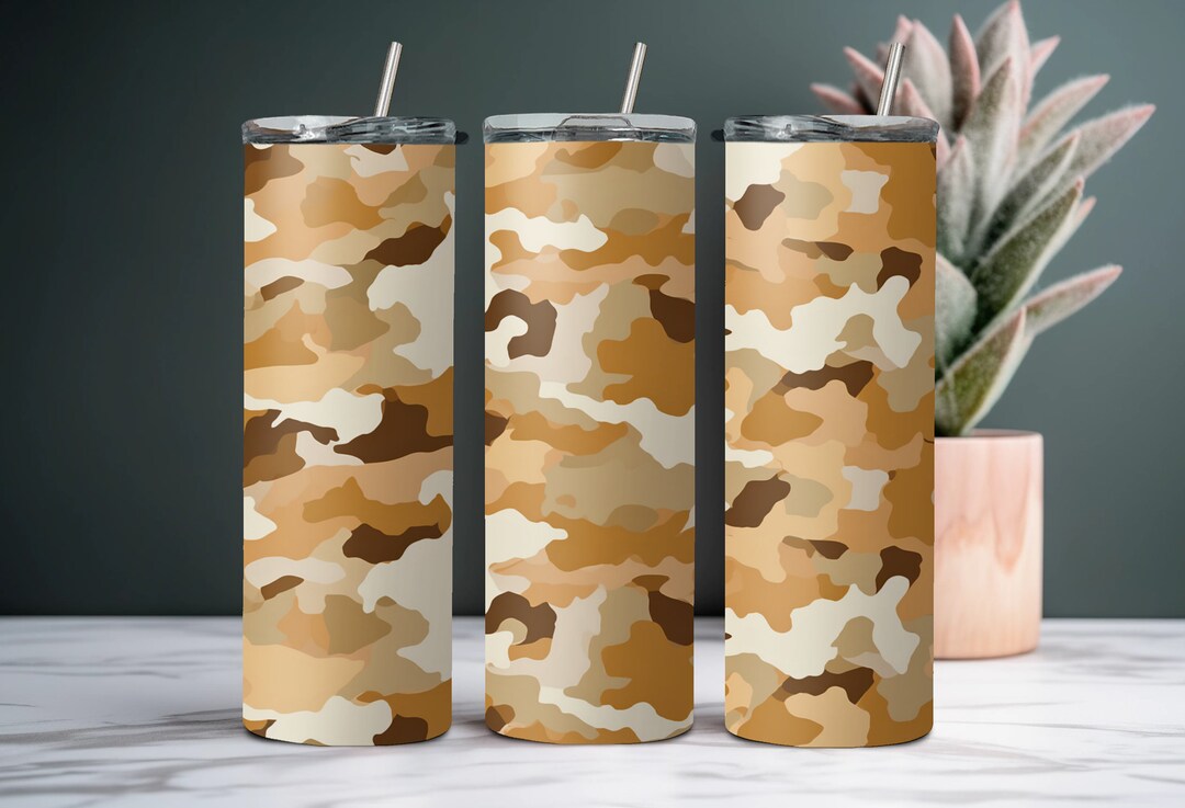 Camouflage Design Desert Camo Wrap 20 Oz Skinny Tapered - Etsy