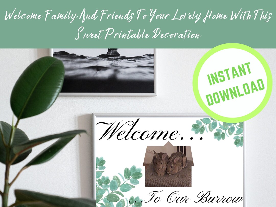 New Home, Welcome to Our Burrow Sign, Couples Cute, Printable, Home ...