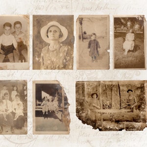 Distressed Vintage Photos JPG, PNG and PDF Collage Sheets 1910s Digital ...