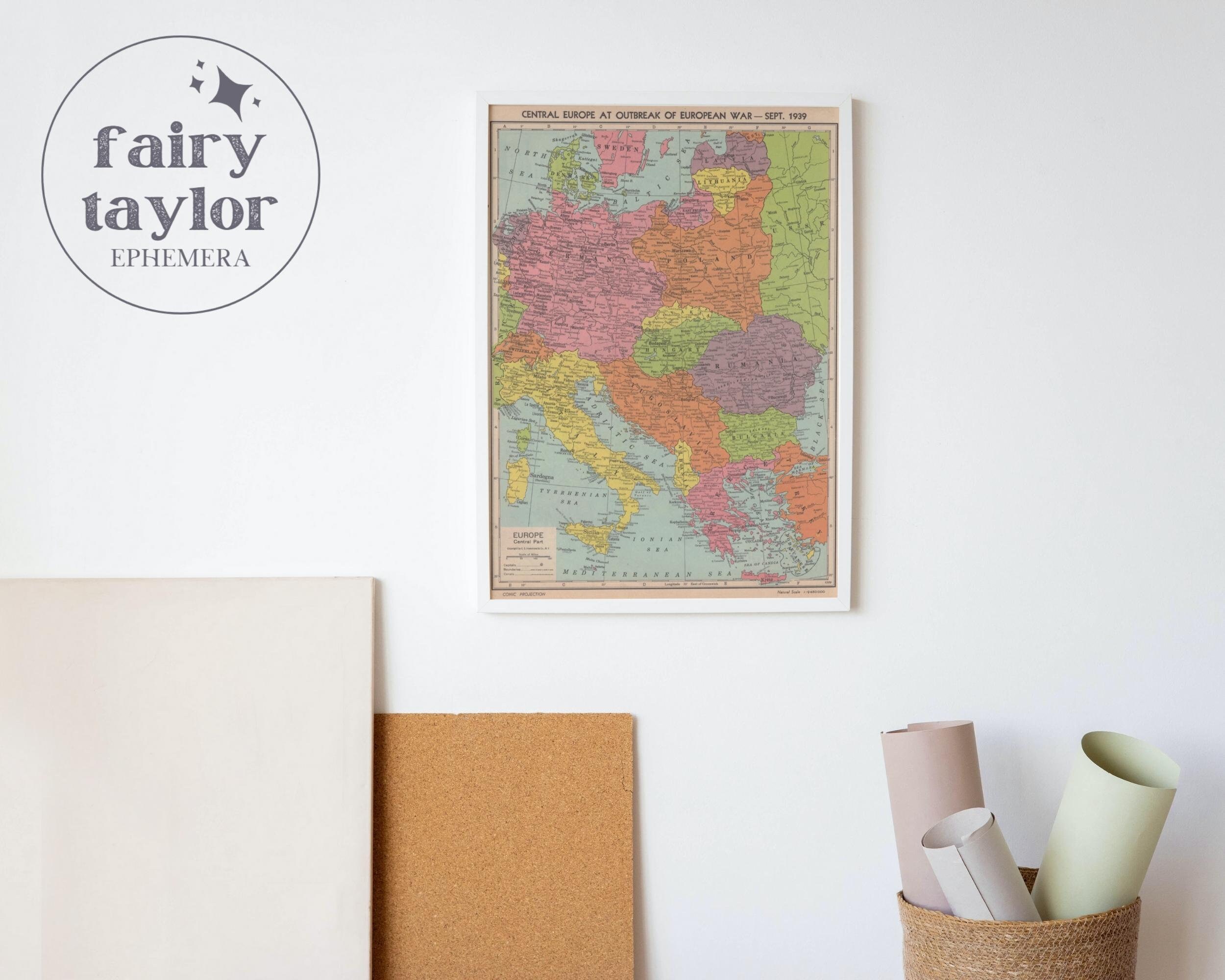 Europe Vintage Printable Map Set 1942 Atlas, Instant Download 11x14 ...