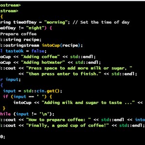 C++ Coffee Preparation Code - Black Glossy Mug - Etsy