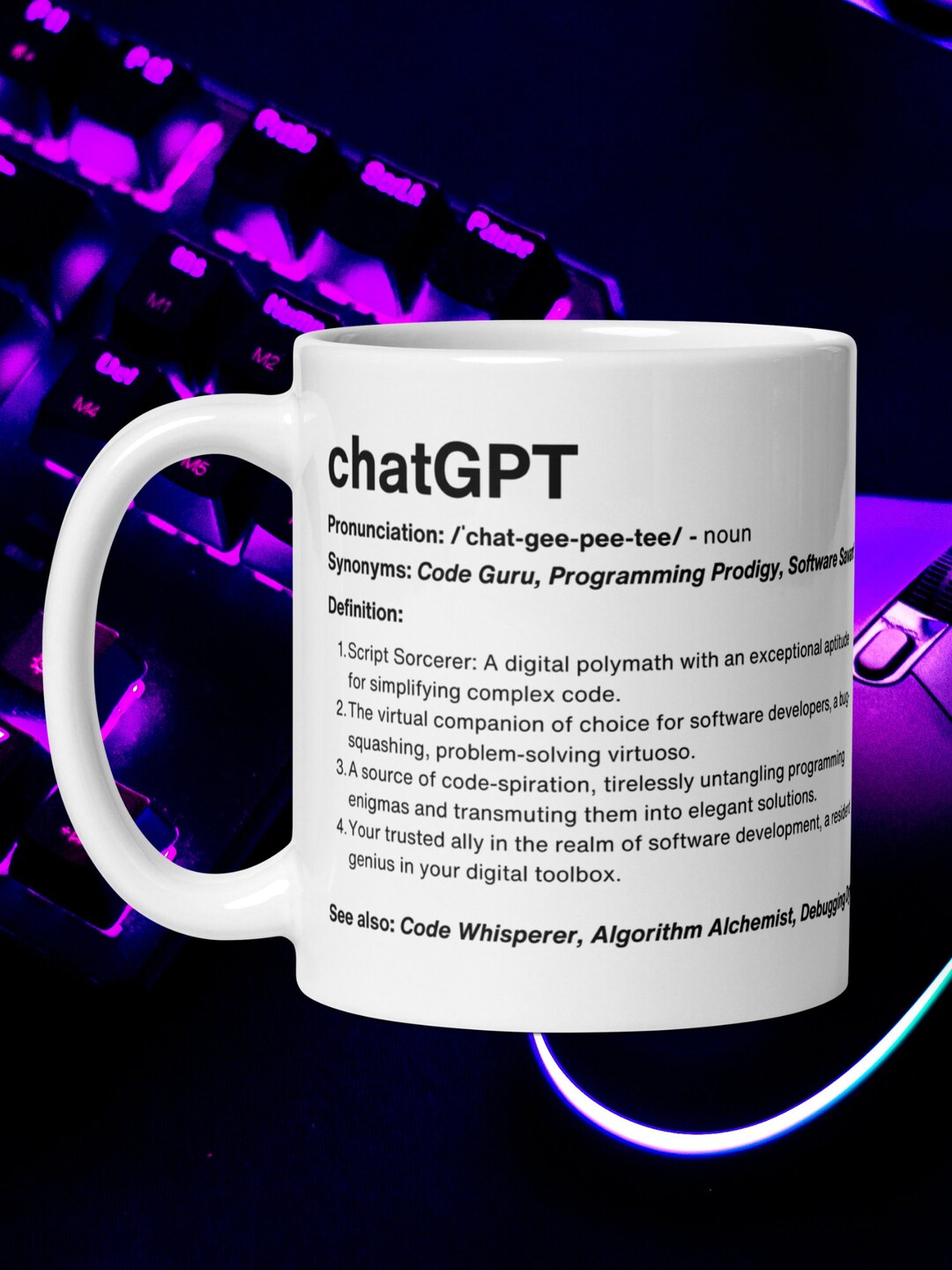 Chatgpt Witty Definition - White Glossy Mug - Etsy