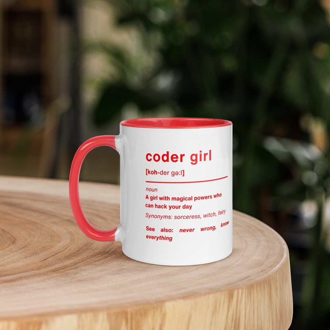 Coder Girl Definition Mug With Color Inside - Etsy