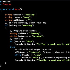 C# Coffee Preparation Code - Black Glossy Mug - Etsy