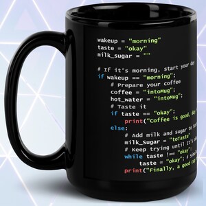 Python Coffee Preparation Code - Black Glossy Mug - Etsy
