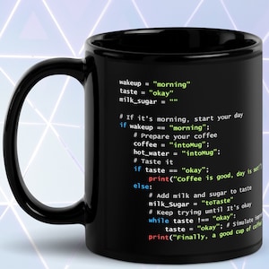 Python Coffee Preparation Code - Black Glossy Mug - Etsy