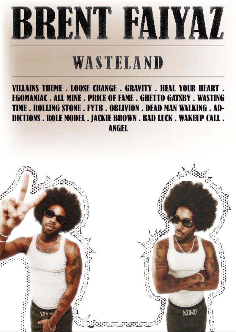 Brent Faiyaz Wasteland, Digital Art - Etsy