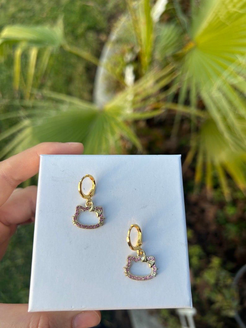 Gold & Silver Hello Kitty Hoop Earrings - Etsy