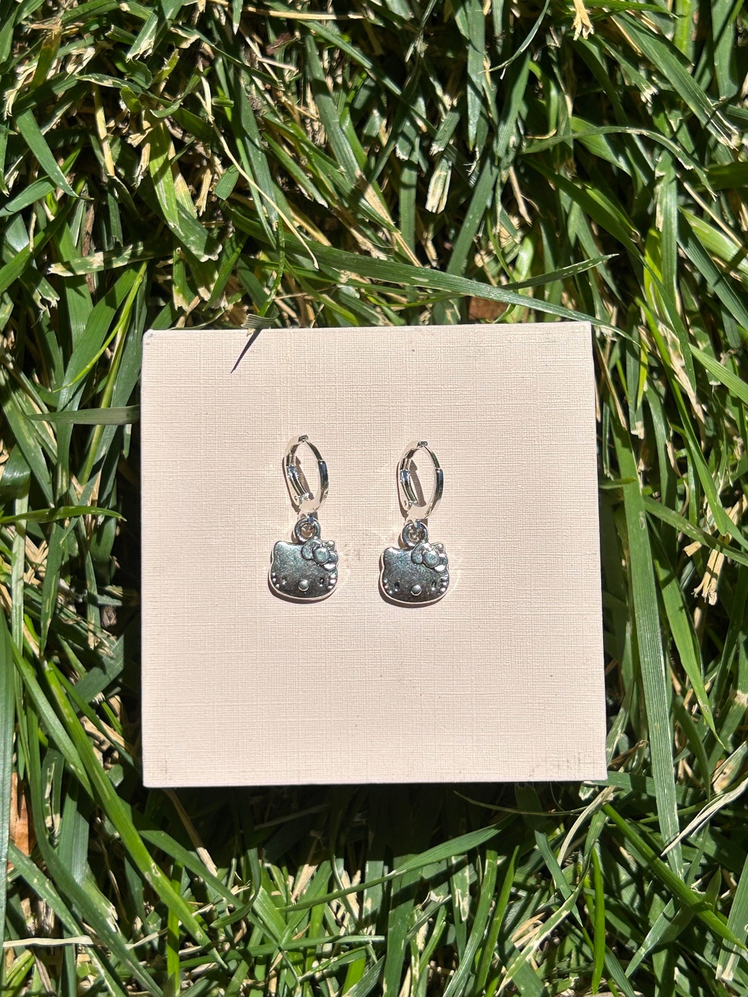 Silver Hello Kitty Hoop Earrings - Etsy