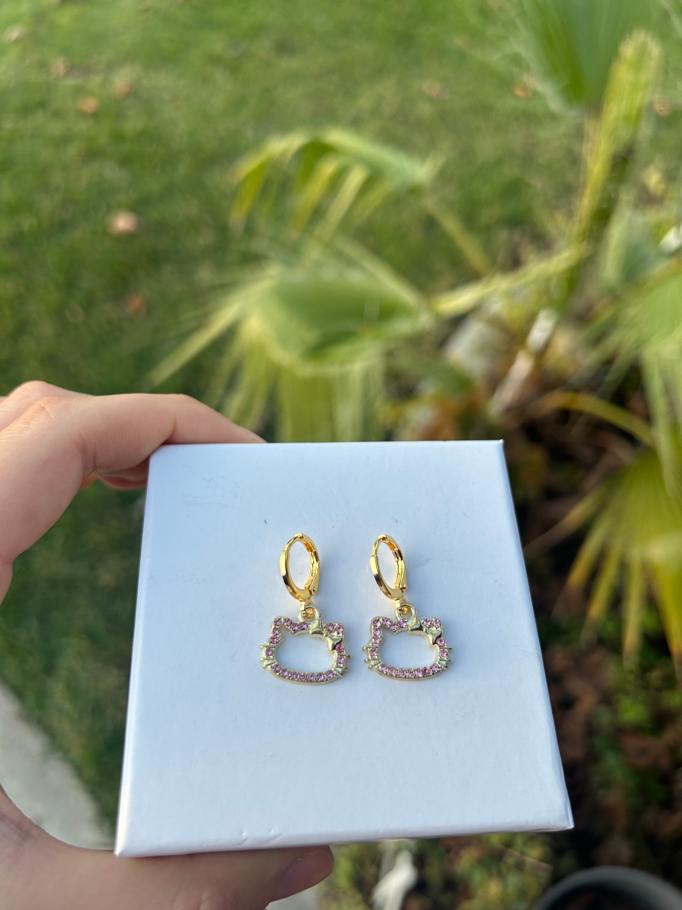 Gold & Silver Hello Kitty Hoop Earrings - Etsy