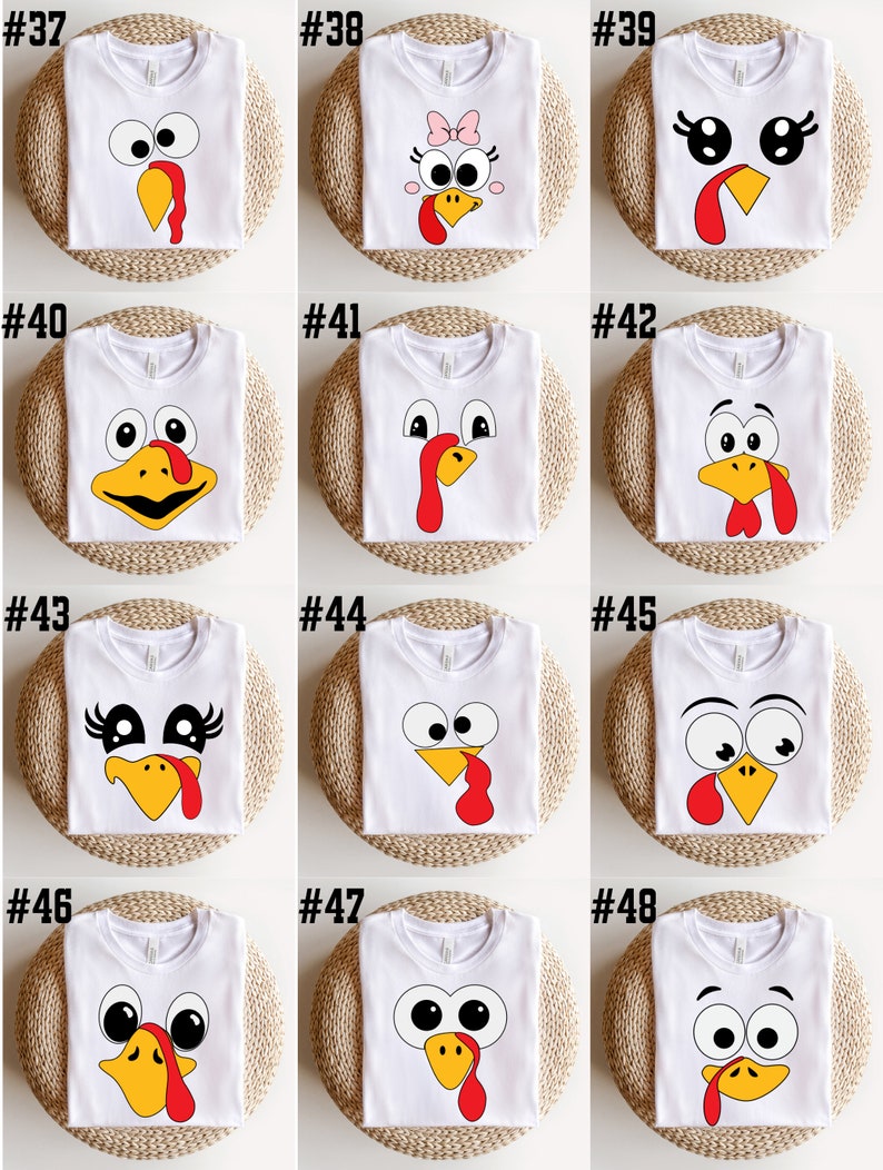 Funny Turkey Face Thanksgiving Matching Shirt - Etsy