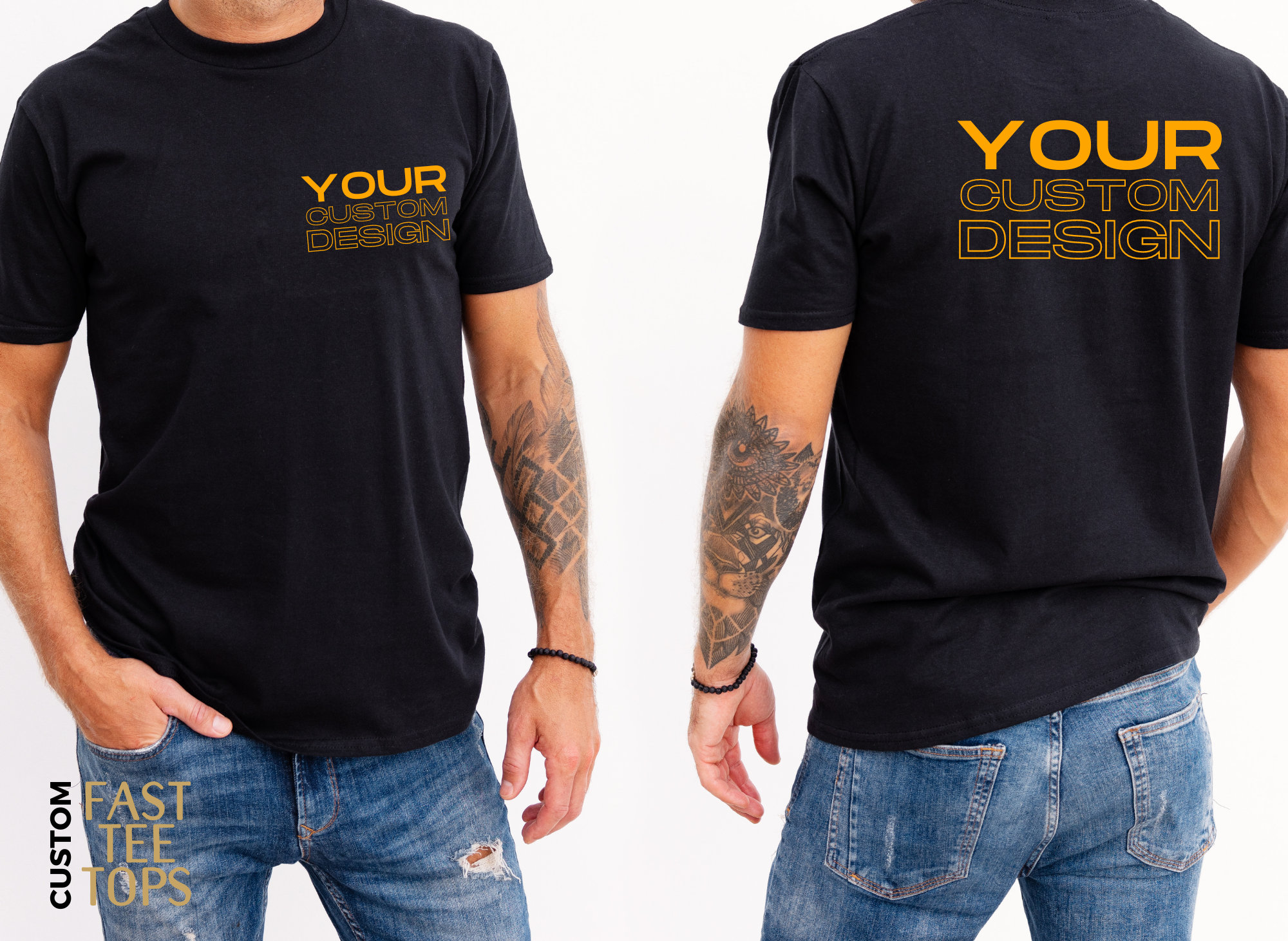 Front and Back Your Custom Logo Design Shirt, Personalized T-shirt ...