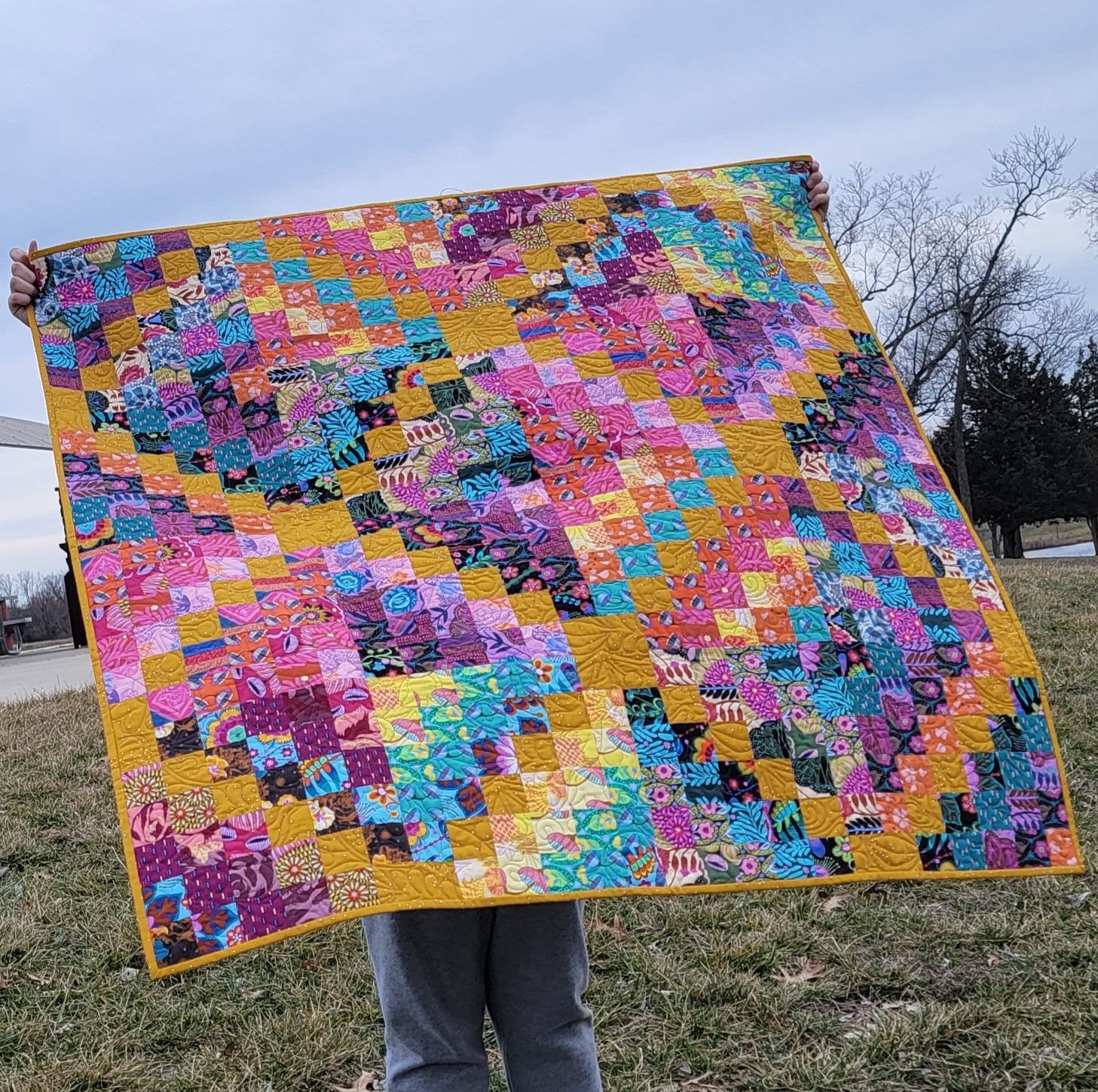 Scrappy Trip Around the World Quilt - "brave" - Etsy