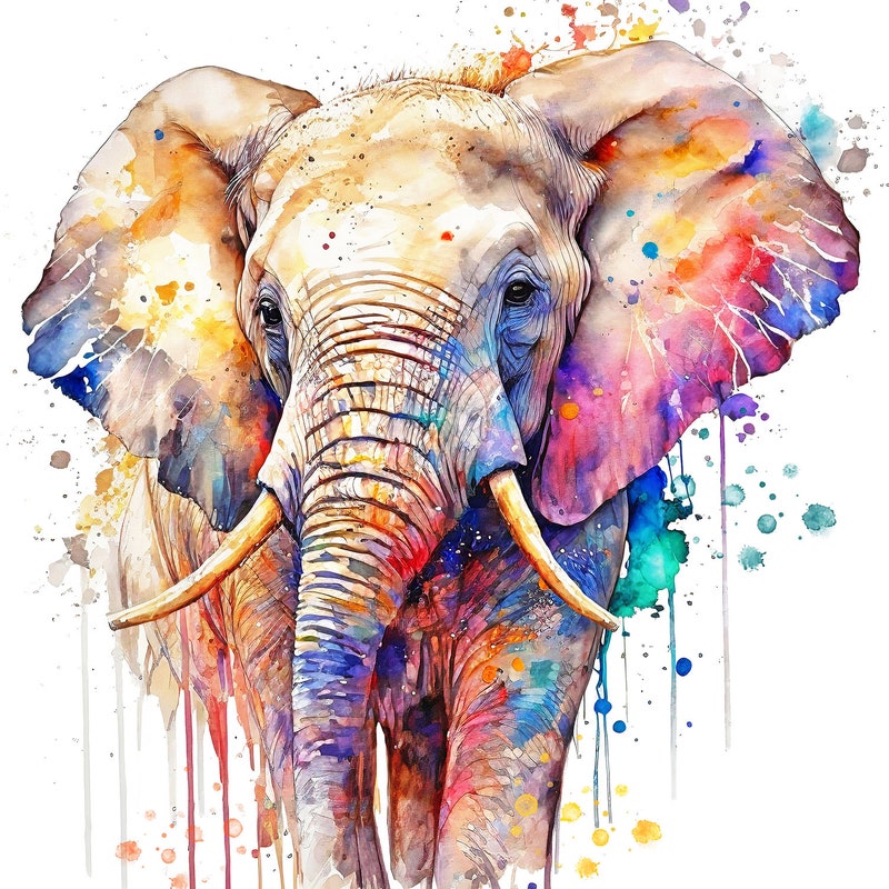 Rainbow Elephant - Etsy