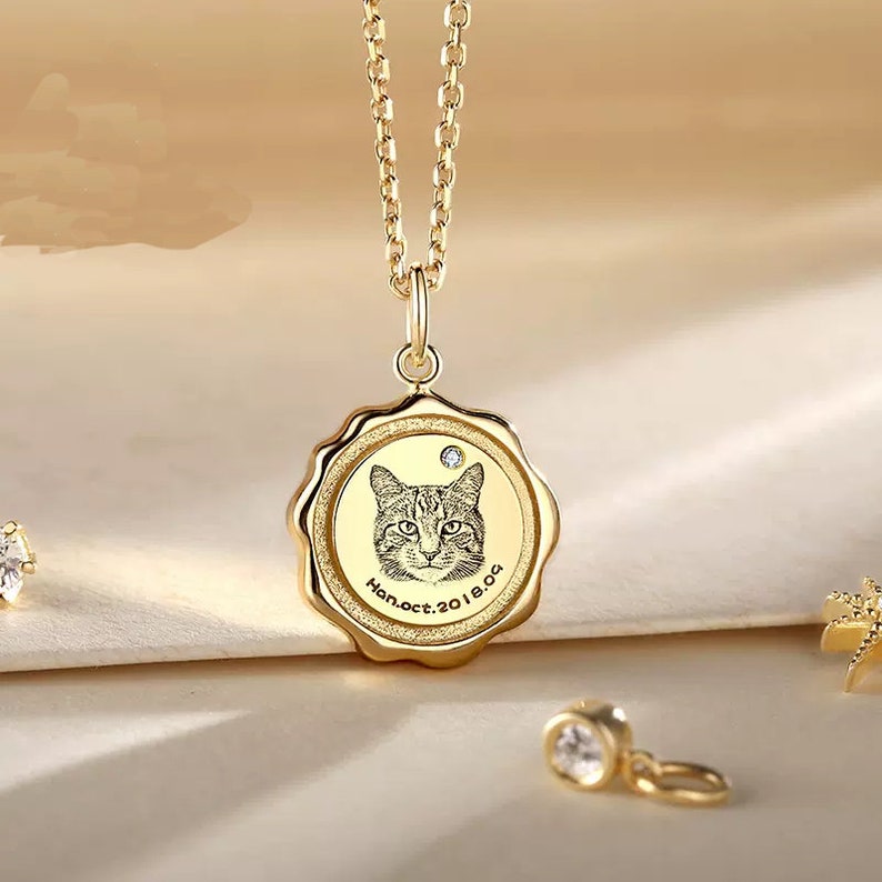 Pet Memorial Necklace, Cat Memorial Gift, Personalized Pet Jewelry ...
