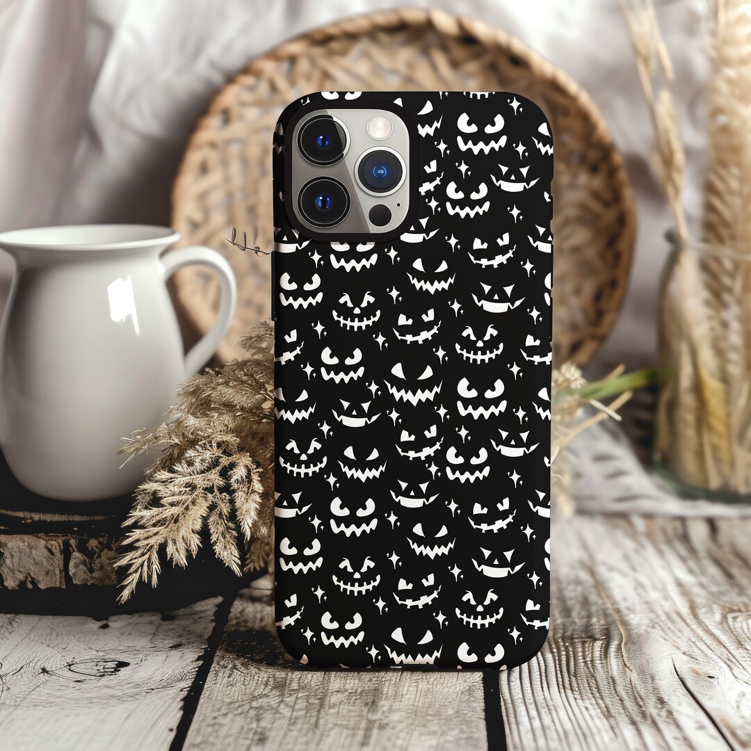 Spooky Jack-o-lantern Faces Tough Phone Case Aesthetic Cute Spooky ...