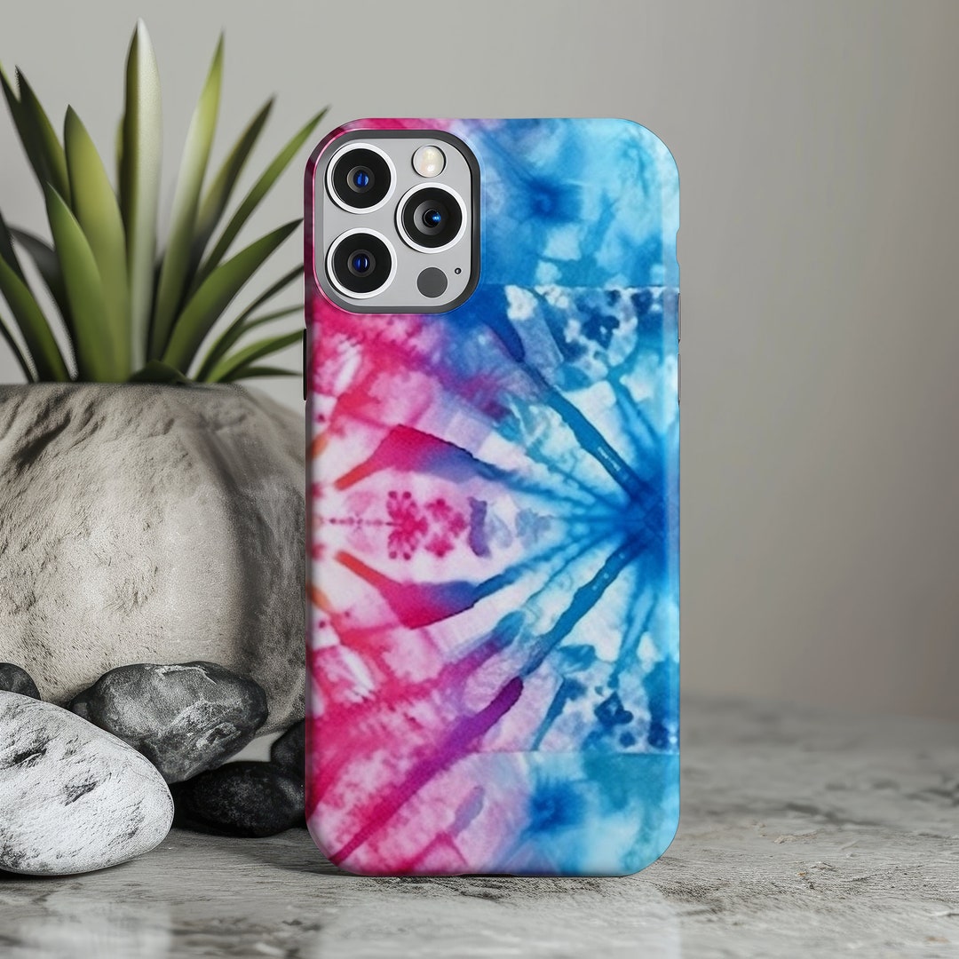 Multi Color Tie Dye Tough Phone Case, Tie Dye Phone Case, Aesthetic ...