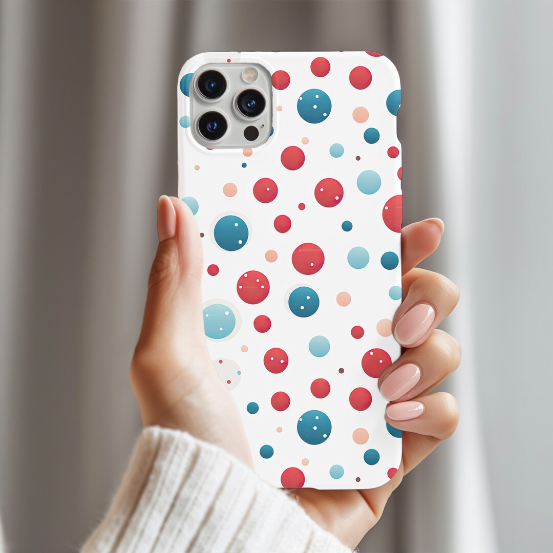 Red White & Blue Polka Dots iPhone Cases, Samsung Galaxy, Google Pixel ...