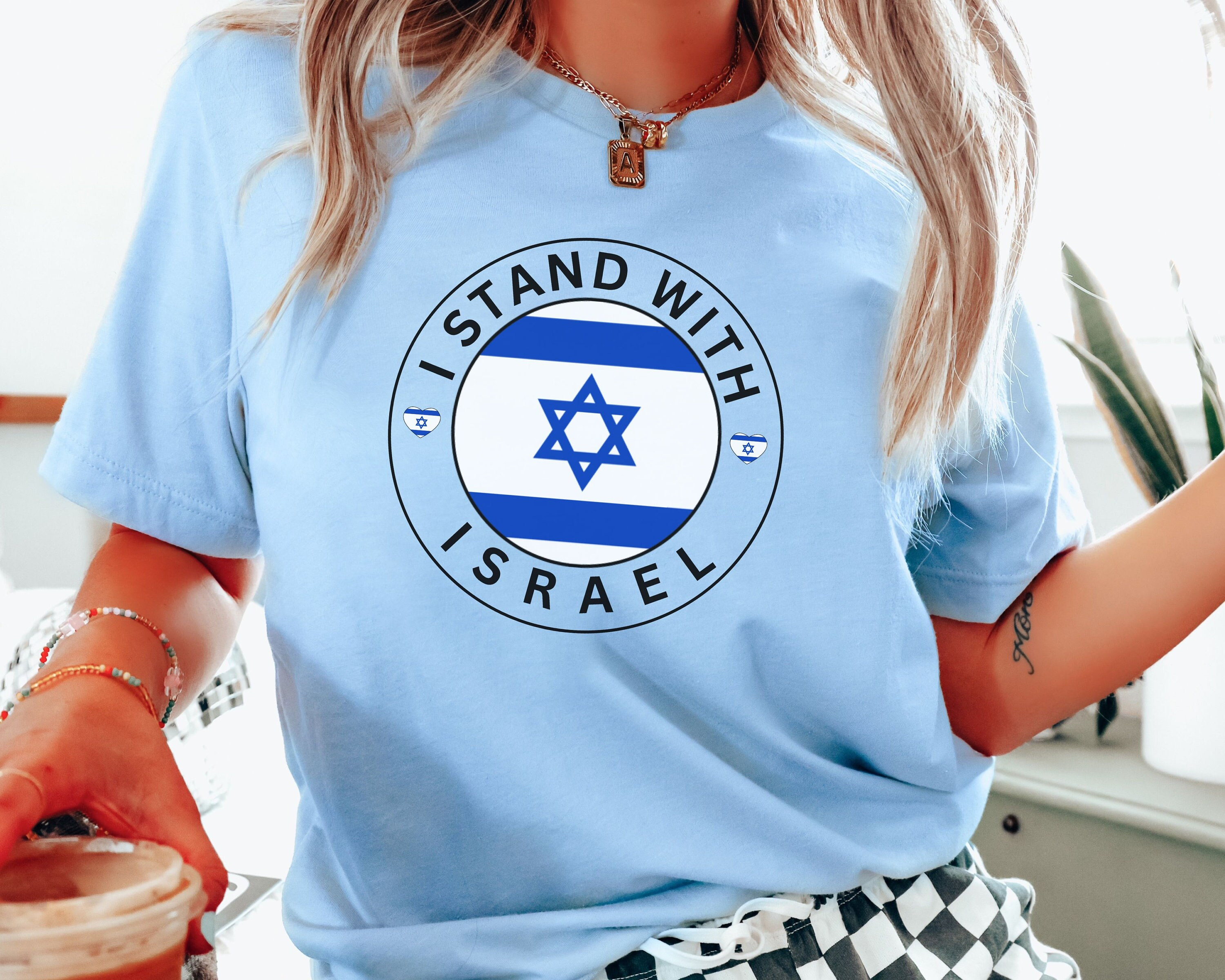 I Stand With Israel Shirt, UNISEX Jewish Shirt, Israeli Tee, Hebrew T ...