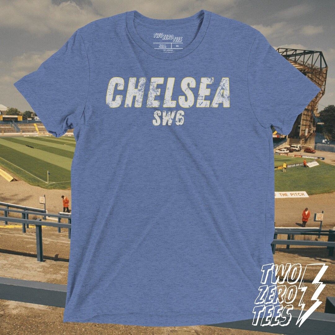 Chelsea SW6 Retro Tee. Premium Vintage Style Distressed Word Mark ...