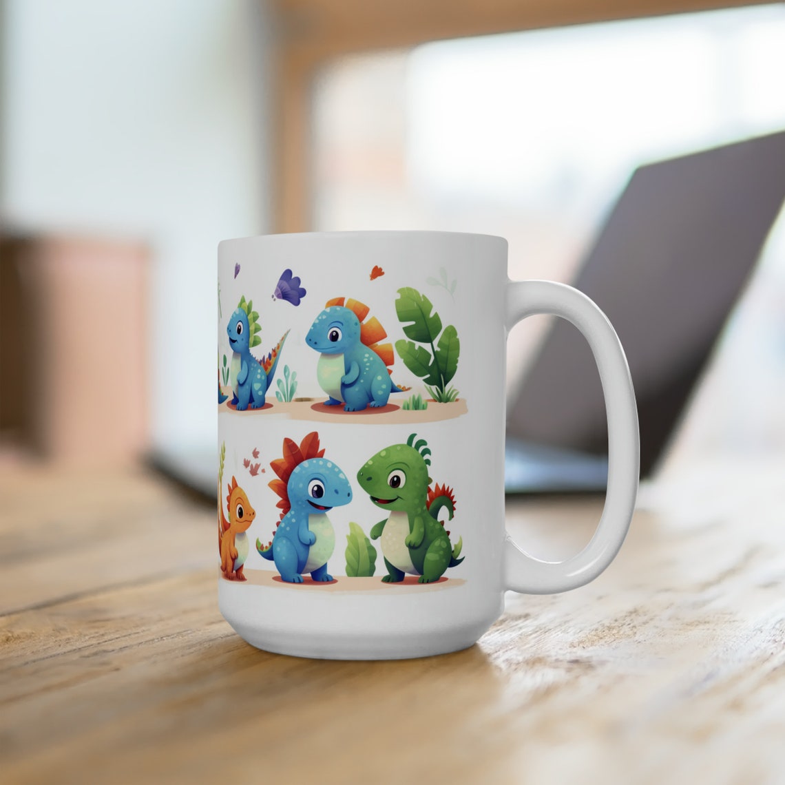 Mug With Cute Dinosaurs, Mug Gift, Dinosaurs, Coffee Mug, Tea Mug ...