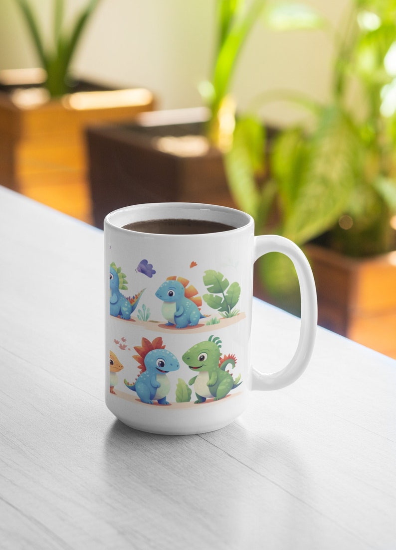 Mug With Cute Dinosaurs, Mug Gift, Dinosaurs, Coffee Mug, Tea Mug ...
