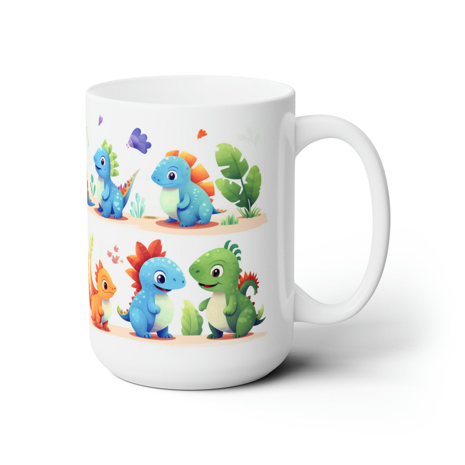 Mug With Cute Dinosaurs, Mug Gift, Dinosaurs, Coffee Mug, Tea Mug ...