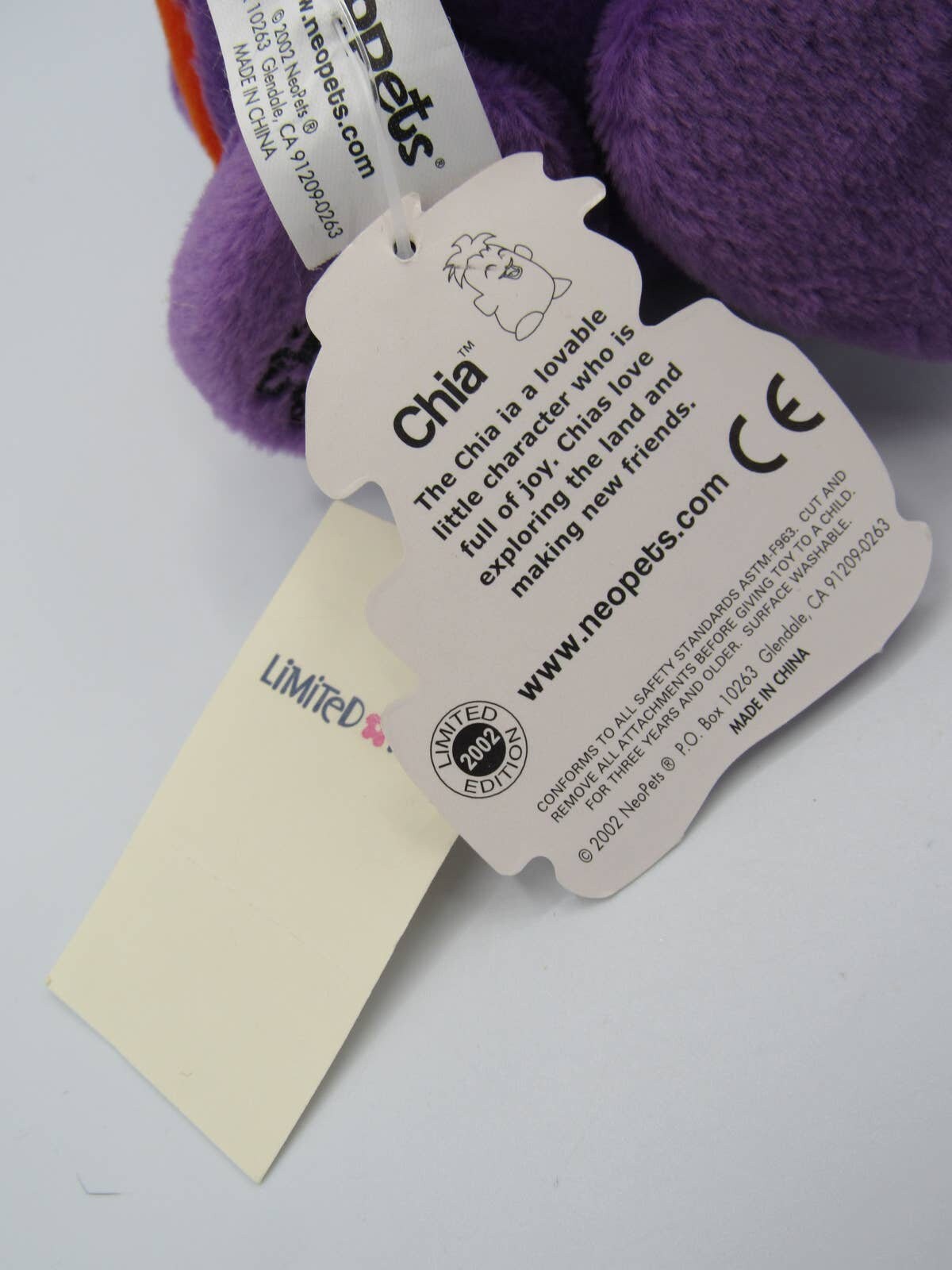 NEW W/ Tags Purple Chia Plush Neopets Limited Edition 2002 Limited Too ...