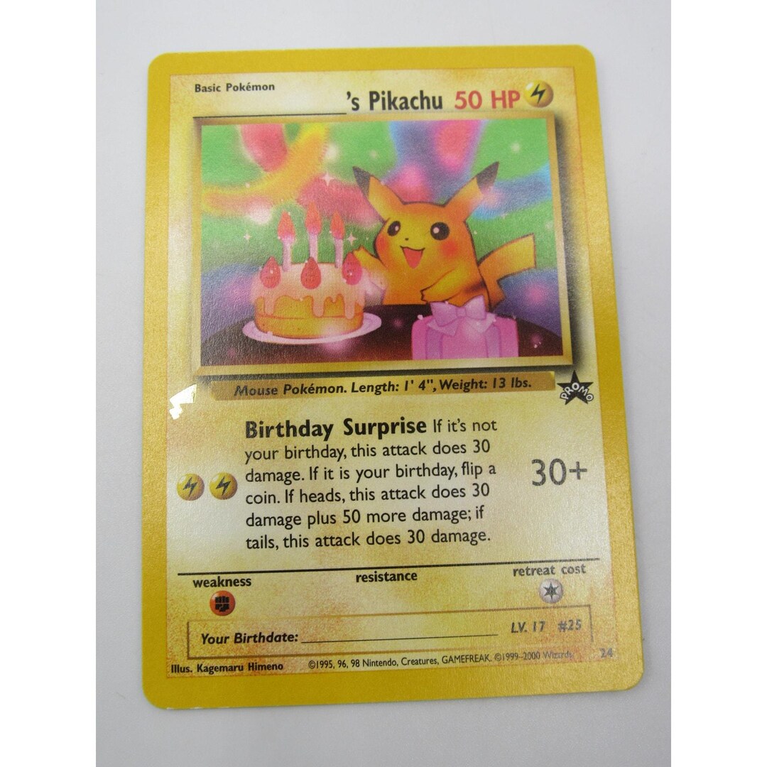 Your Pikachu Wotc Promo 24 Pokemon TCG Near Mint Black Star Promo 2000 ...