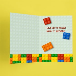 Lego Style 9th Birthday Greeting Card - Etsy