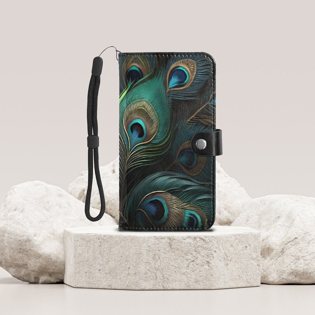 Peacock Feathers Phone Wallet - Etsy