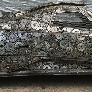Handcrafted Sculpture Work of Art Welded Metal Recycled Mechanical ...