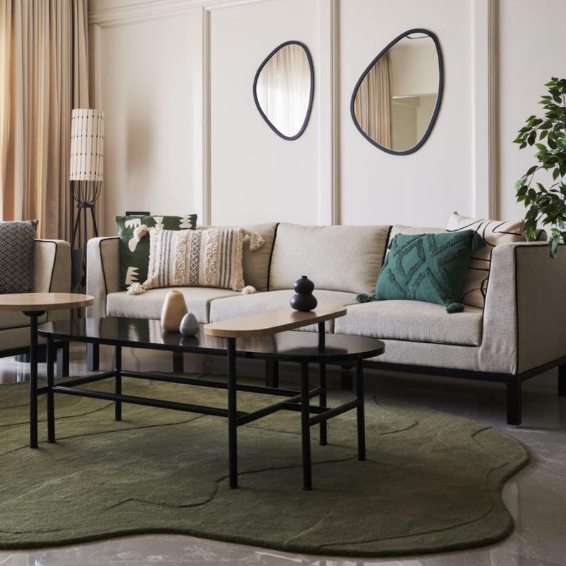 Irregular Shaped Hand Tufted Rug Multiple Color Customized Rug Unshape ...