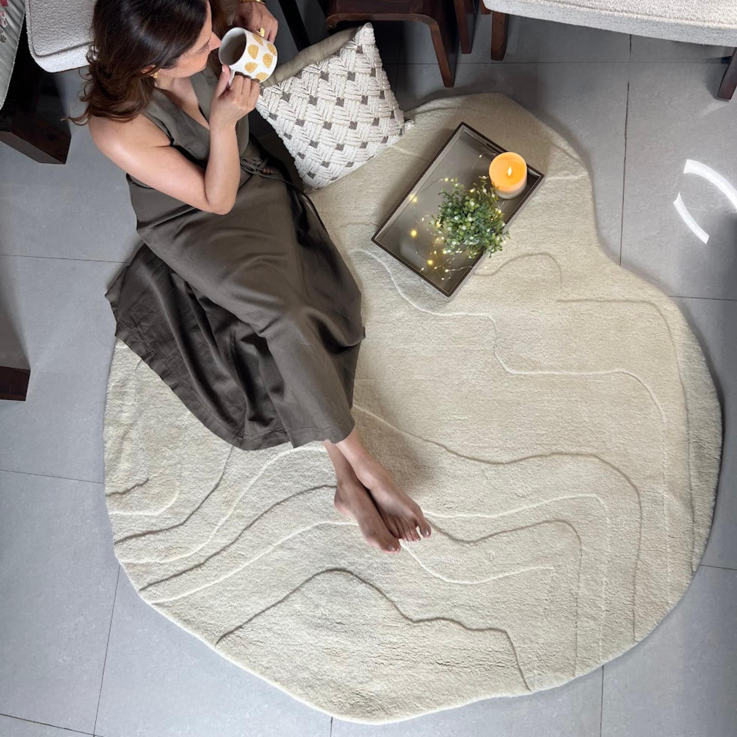 Irregular Shaped Hand Tufted Rug Multiple Color Customized Rug Unshape ...