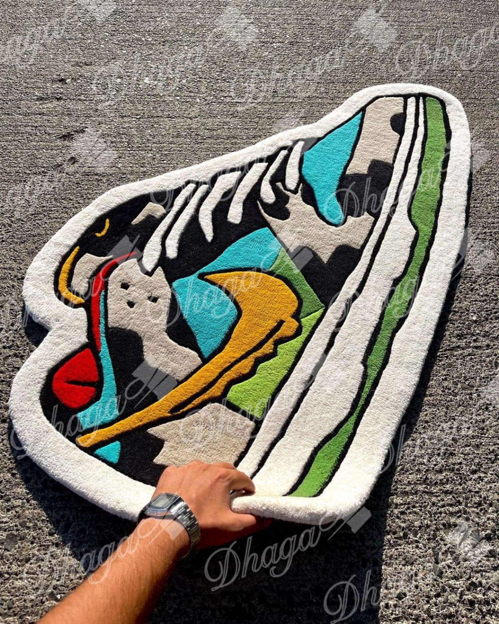 Musturd Beige, Fancy Shoes Shape, Well Designed Hand Tufted Rugs ...