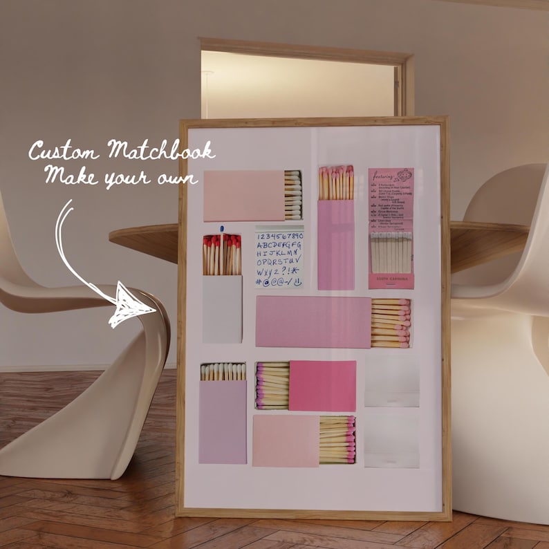 Blank Pink Matchbook Print, Trendy Matches Poster, Trendy Wall Art ...