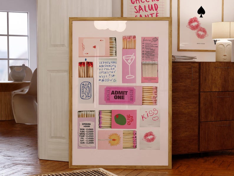 Blank Pink Matchbook Print, Trendy Matches Poster, Trendy Wall Art ...