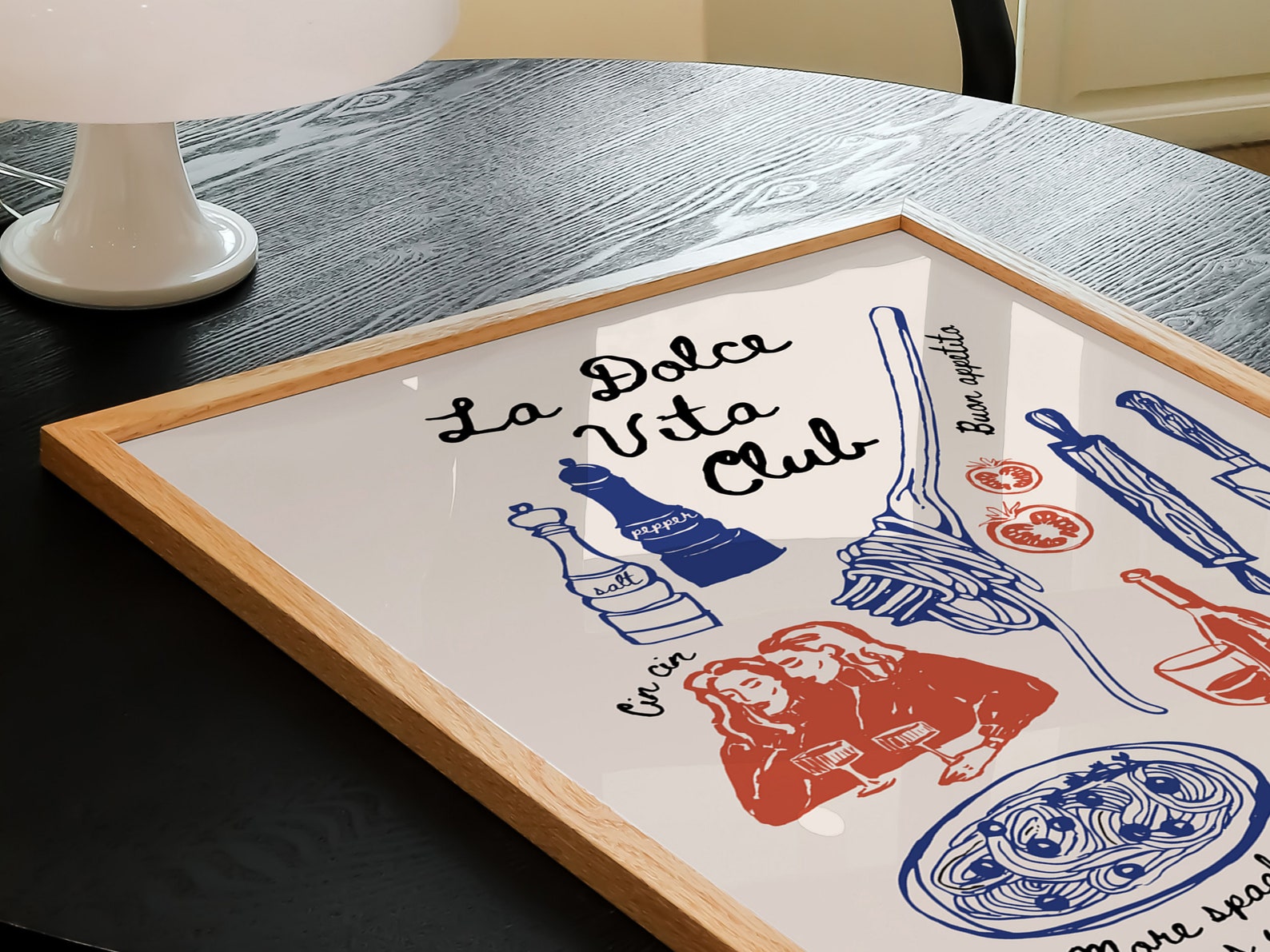 Food & Drink Print, Pasta and Wine Poster, La Dolce Vita Club Poster ...