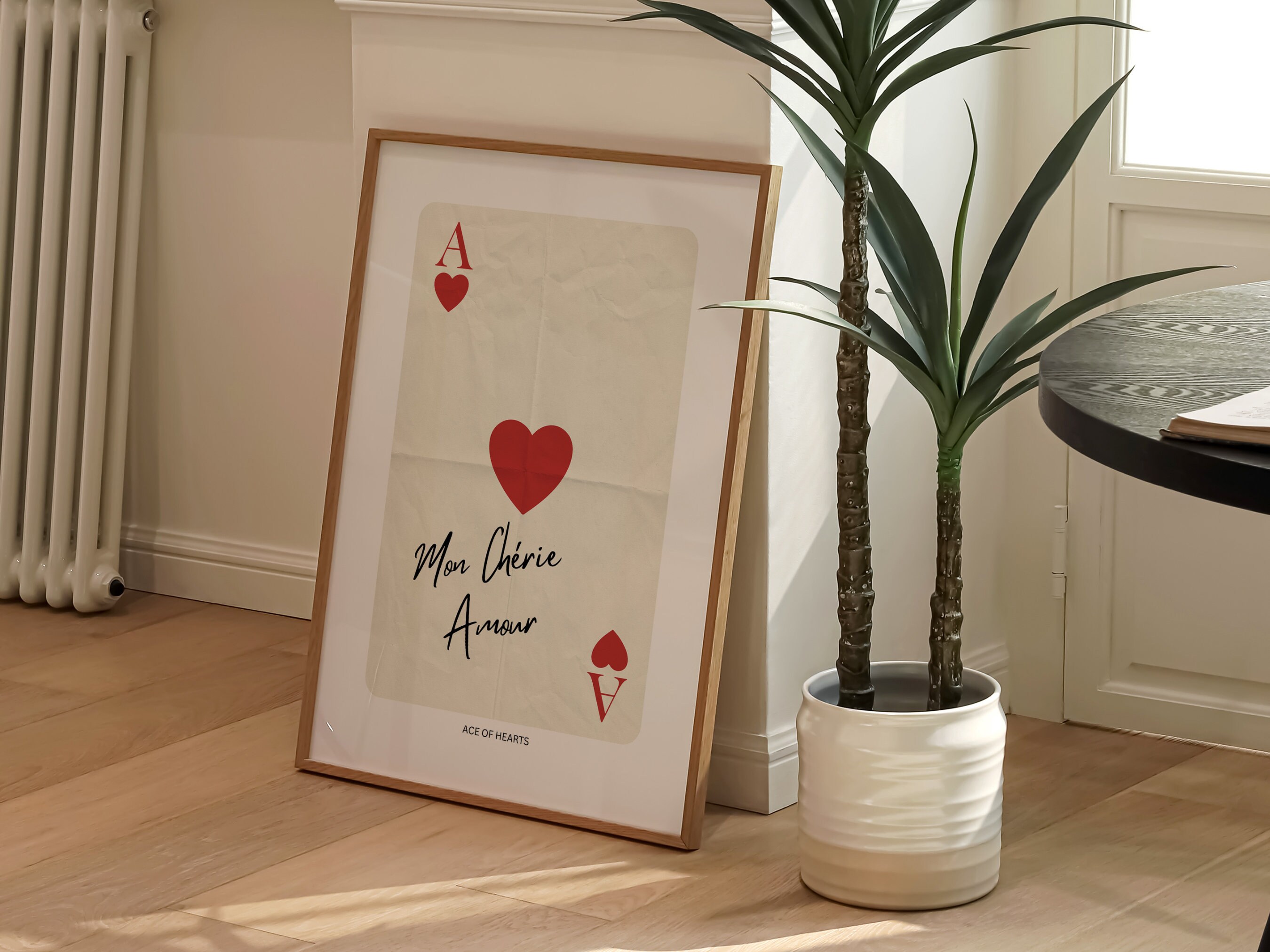 Mon Cherie Amour Print, Queen of Hearts Poster, Trendy Retro Wall Art ...