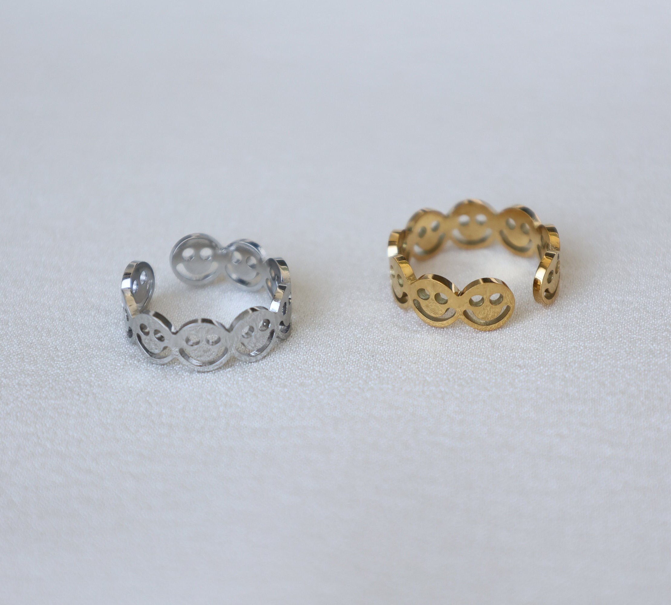 Smiley Face Ring Happy Face Ring Adjustable Waterproof Happy - Etsy