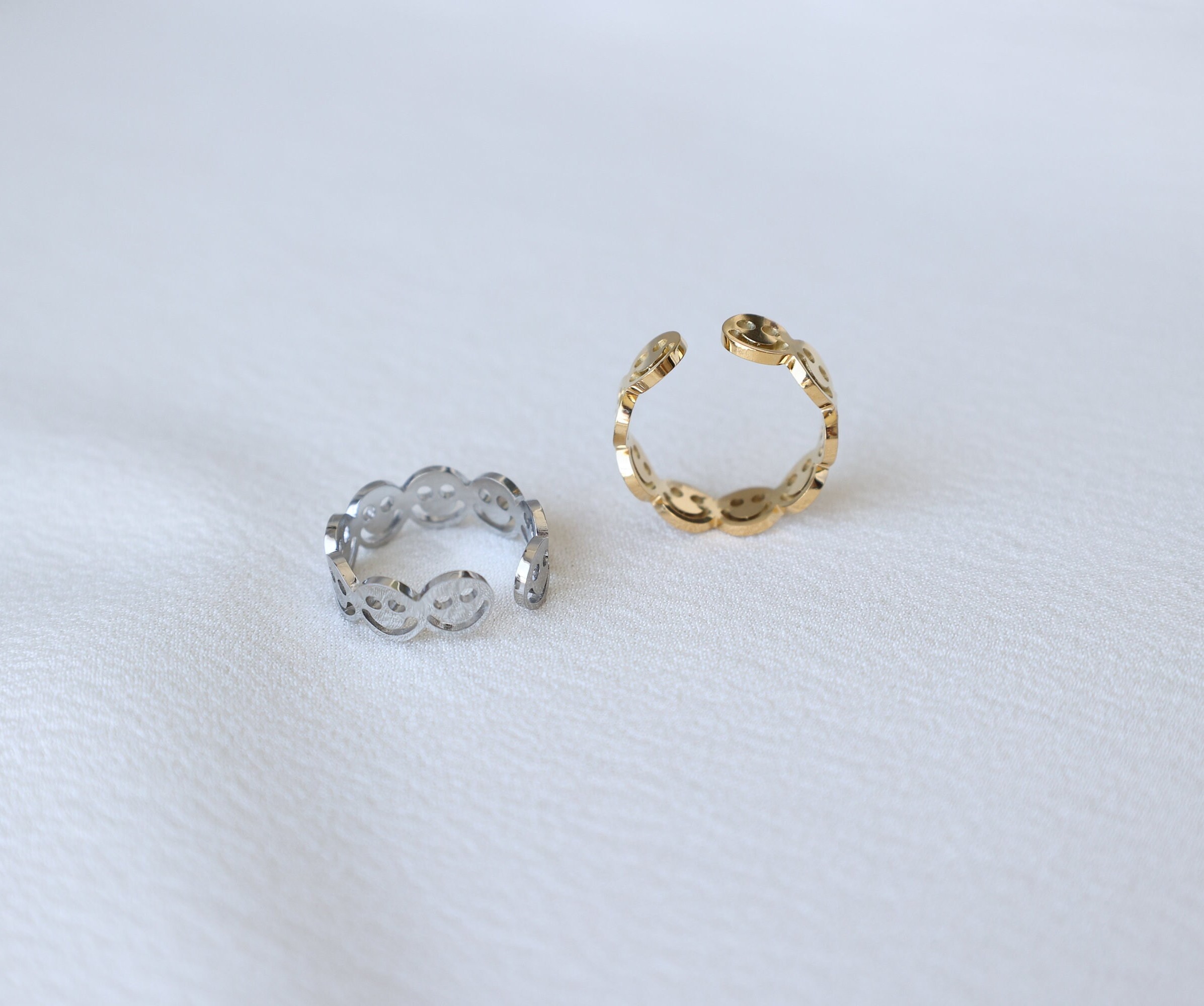 Smiley Face Ring Happy Face Ring Adjustable Waterproof Happy - Etsy