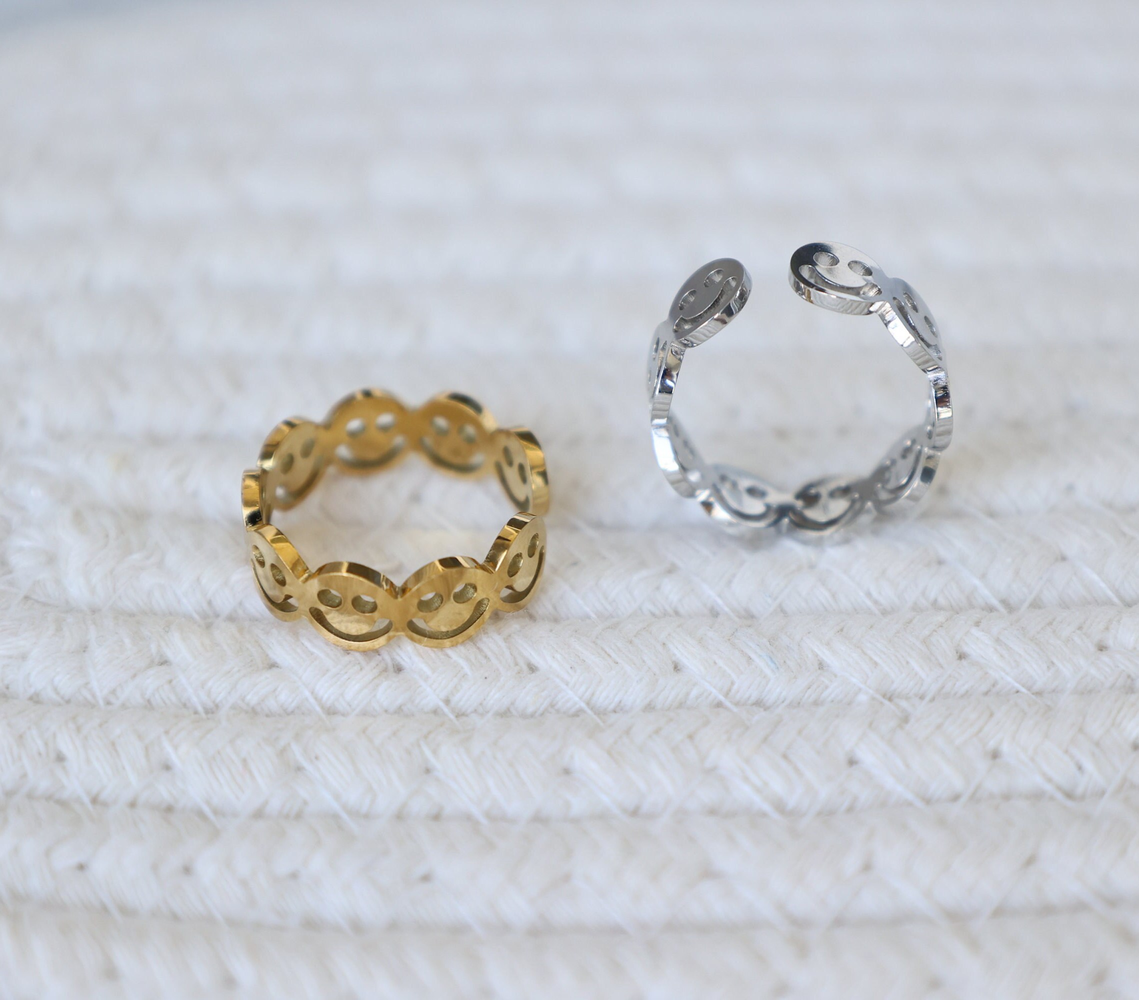 Smiley Face Ring Happy Face Ring Adjustable Waterproof Happy - Etsy