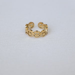 Smiley Face Ring, Happy Face Ring, Adjustable Waterproof Happy Face ...