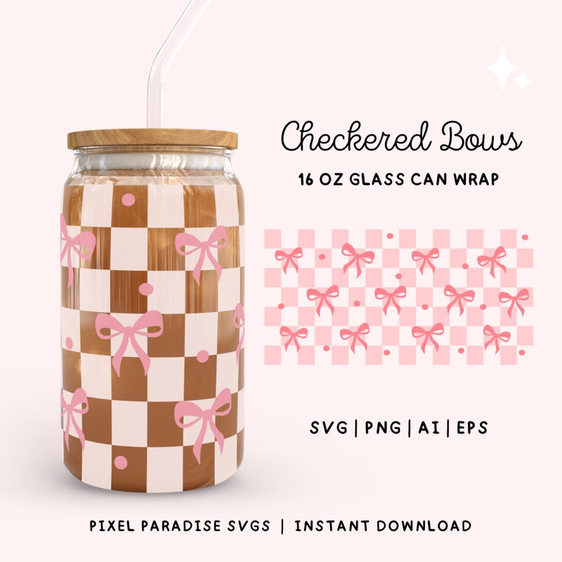 Checkered Bow Svg - Etsy