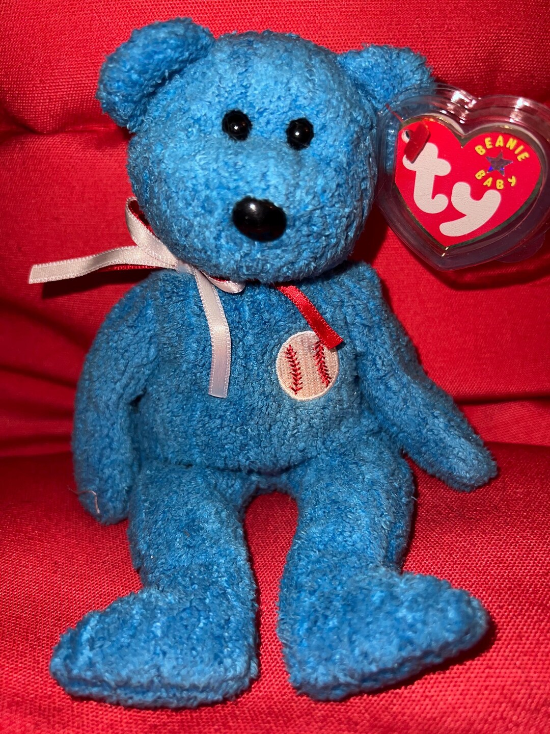 Addison the Baseball Bear • Beanie Baby - Spots on Ear, See Photos - Etsy