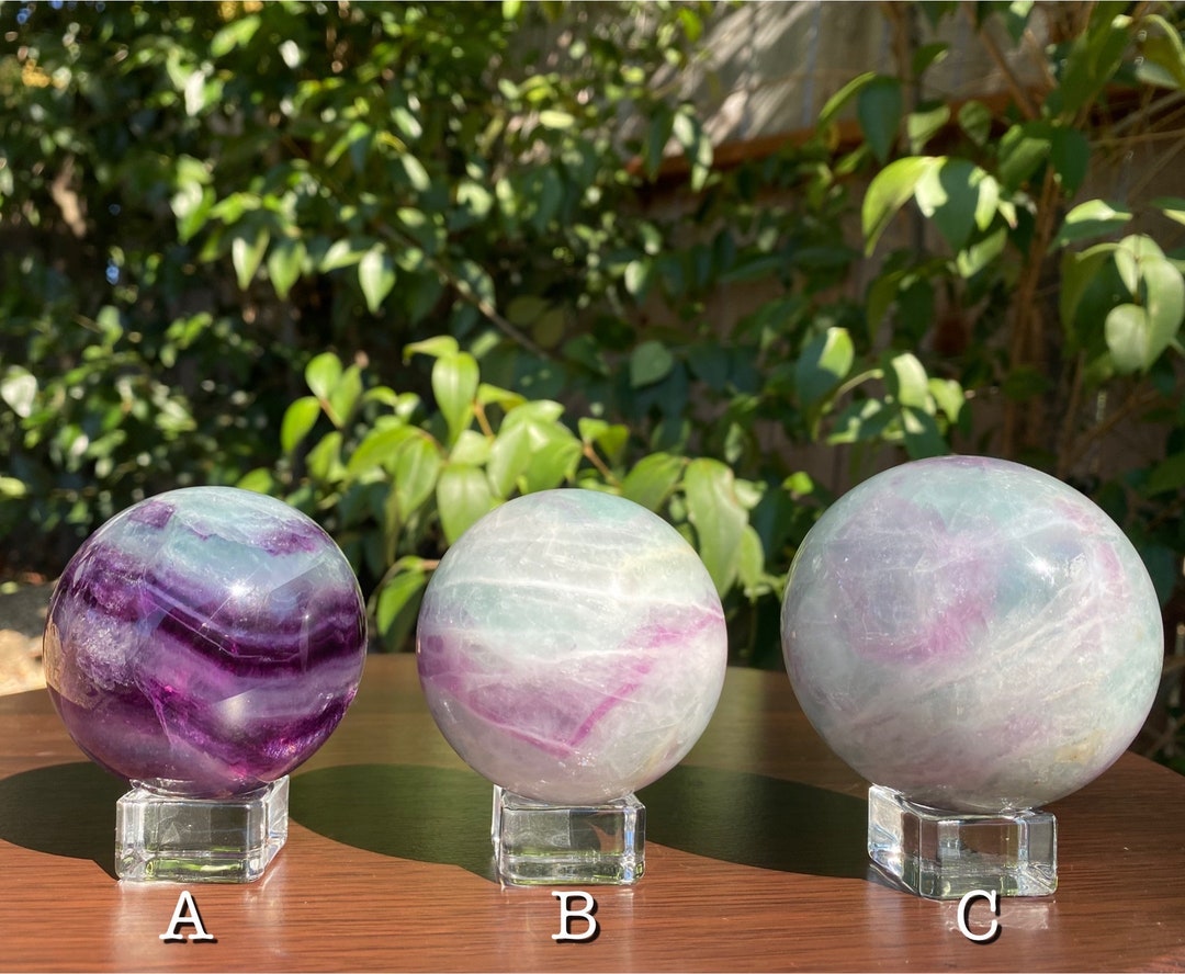 Fluorite *you Choose* Gorgeous Spheres L Natural Crystal Sphere - Etsy