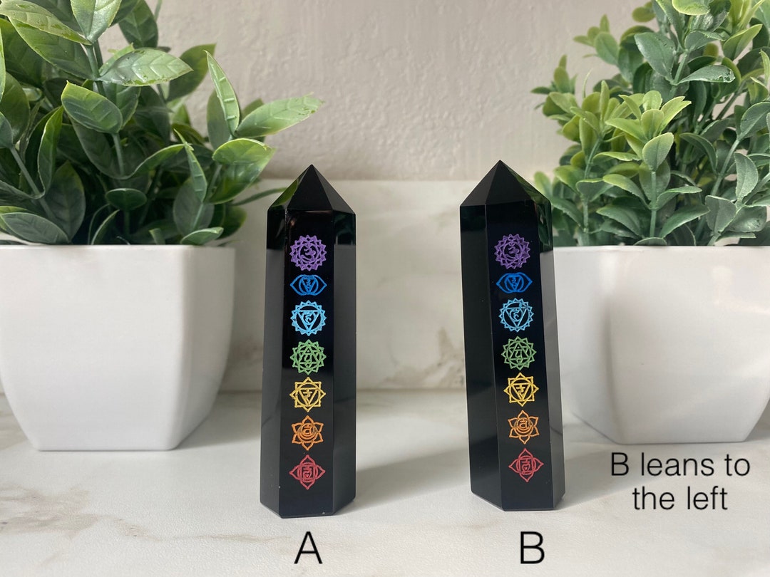 Chakra Black Obsidian *you Choose* Towers L Natural Black Obsidian ...