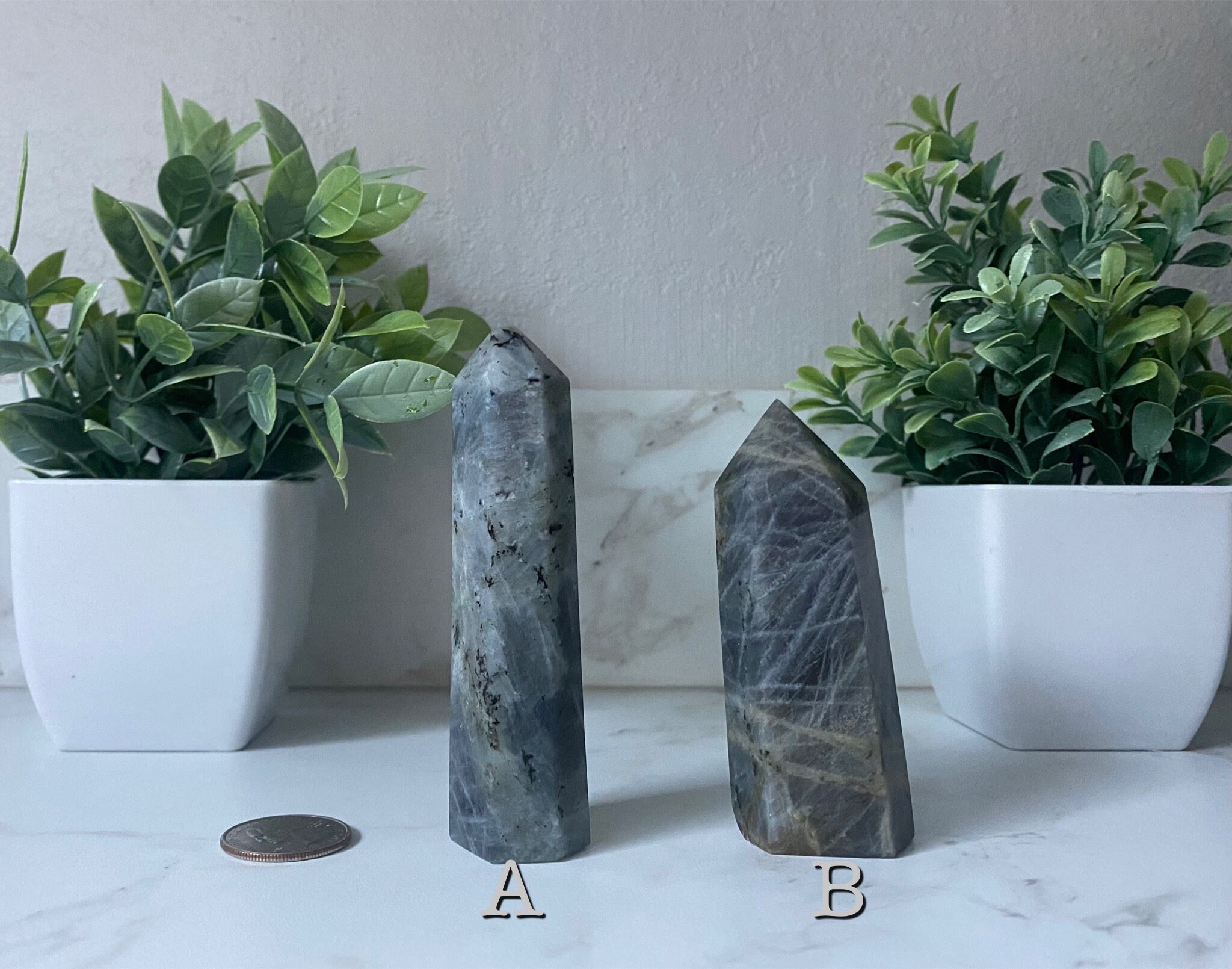 Labradorite Towers *you Choose* With Flash Rainbow and Purple - Etsy