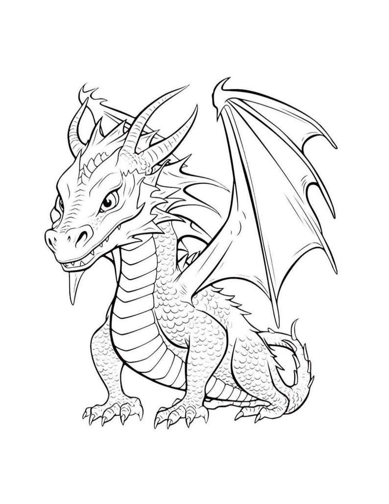 Dragon Magic Coloring Book Sheets - Etsy